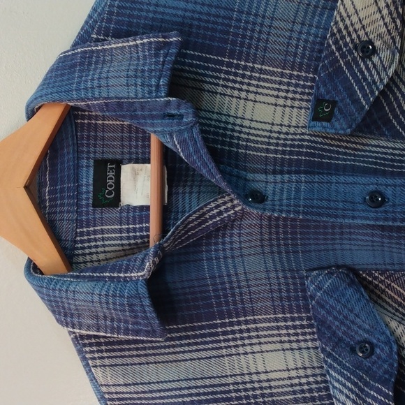 Codet | Shirts | Vintage Codet Xl Tall Cotton Bluewhite Flannel Shirt ...